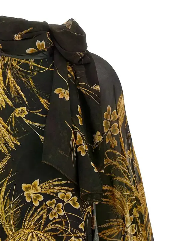 F.R.S FOR RESTLESS SLEEPERS Floral-print Tie-neck Blouse