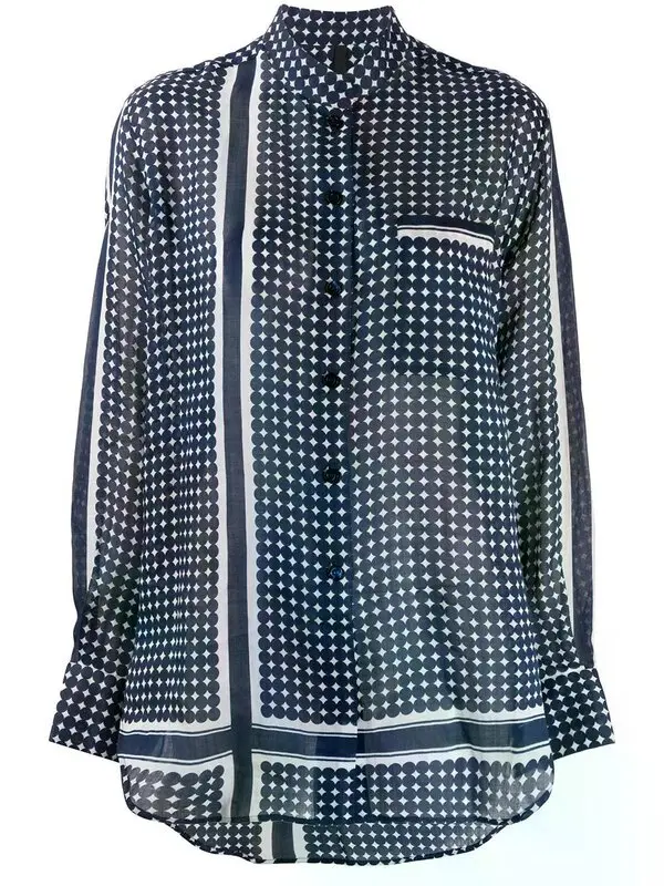 Sara Lanzi Geometric-print Long-sleeved Shirt