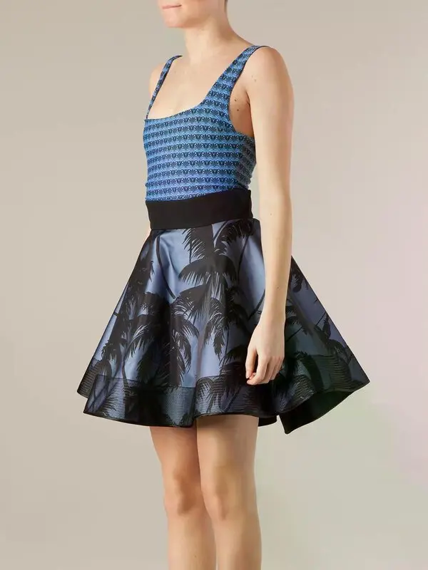 Fausto Puglisi Palm Tree Print Flared Skirt