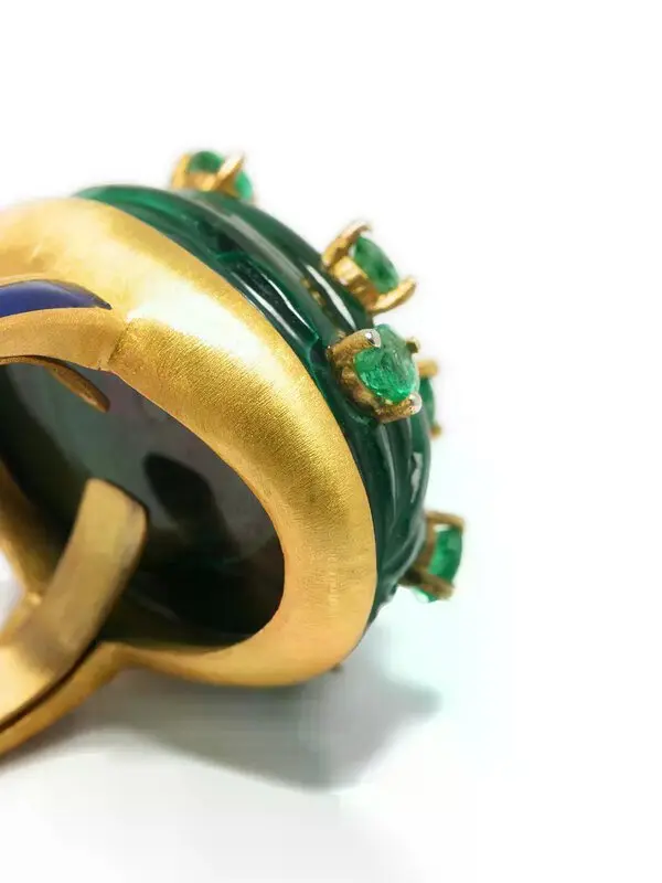 AKANSHA SETHI Cactus Emerald Studded Ring