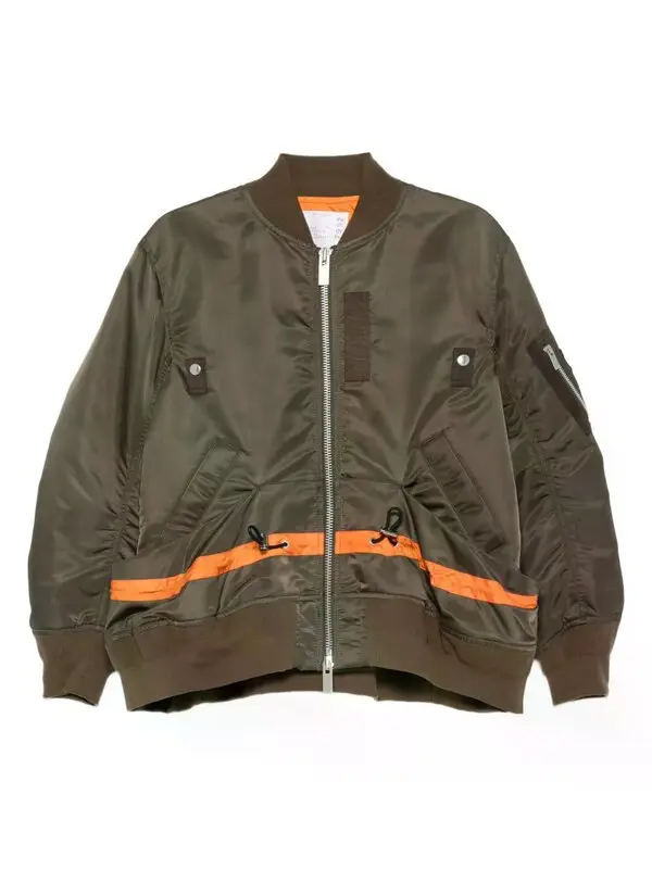 Sacai Stripe-detail Zip-up Bomber Jacket