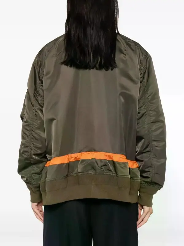 Sacai Stripe-detail Zip-up Bomber Jacket