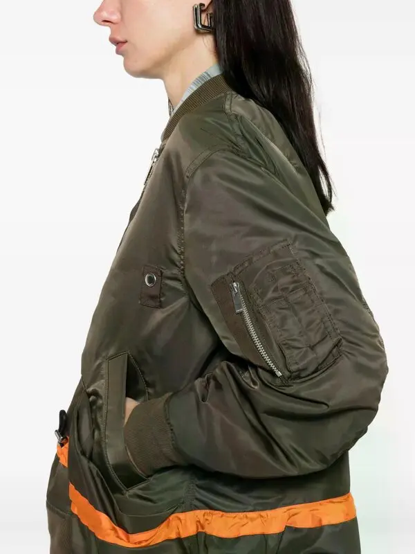 Sacai Stripe-detail Zip-up Bomber Jacket