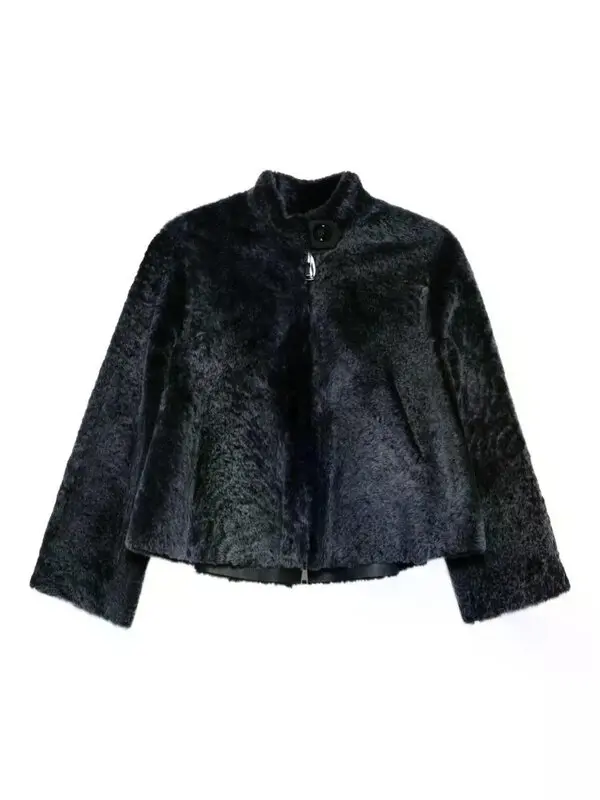 MANZONI 24 Shearling Zip-up Jacket - Blue