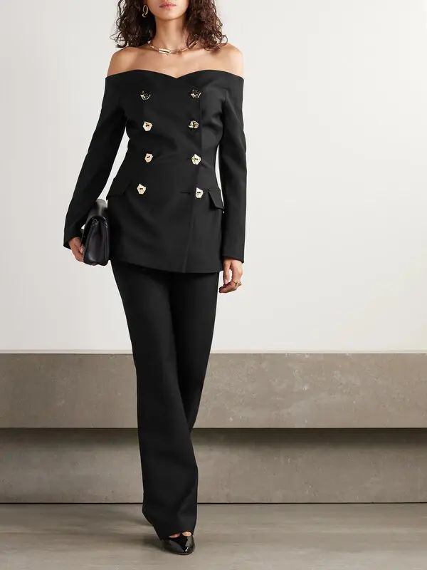 VIOLANTE NESSI Matisse Wool-blend Cady Flared Trousers