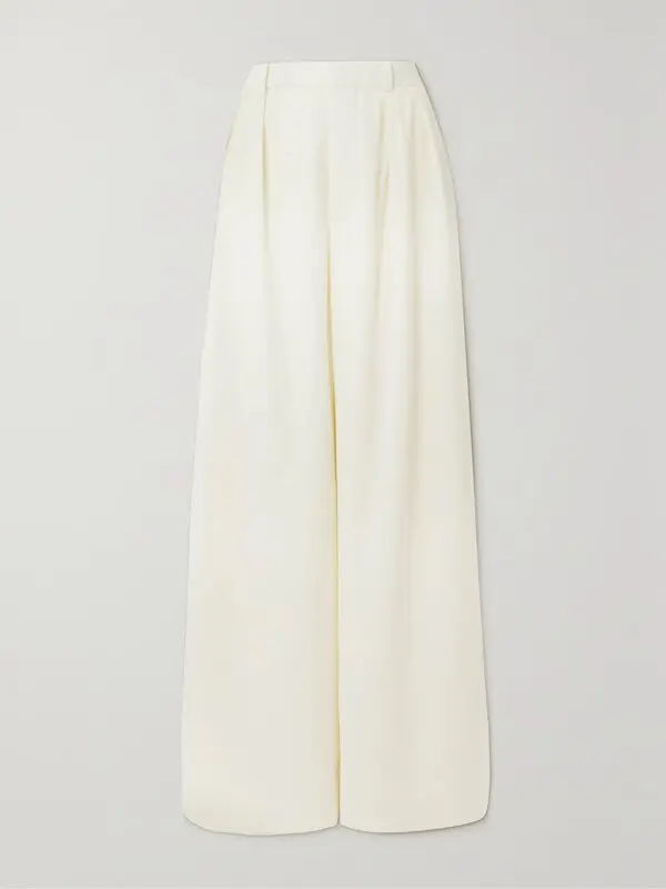 Wardrobe.NYC Pleated Grain De Poudre Wool Wide-leg Pants