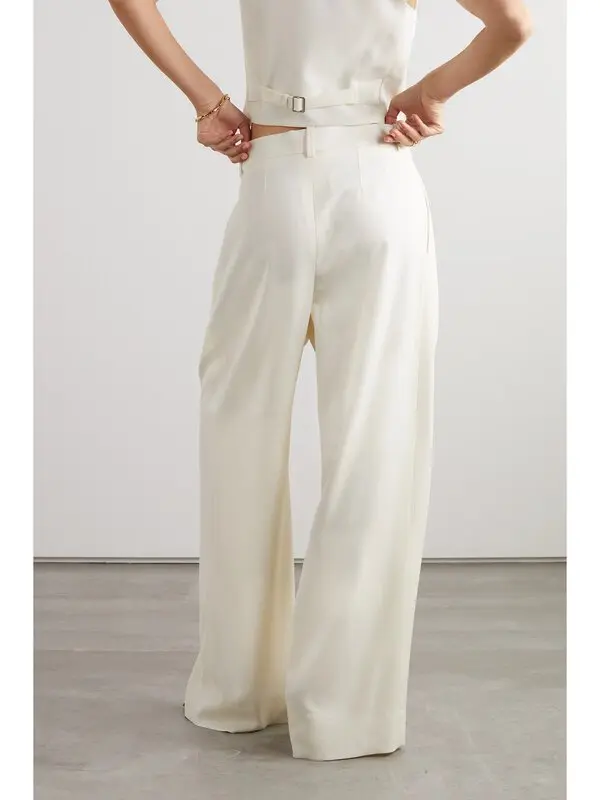 Wardrobe.NYC Pleated Grain De Poudre Wool Wide-leg Pants