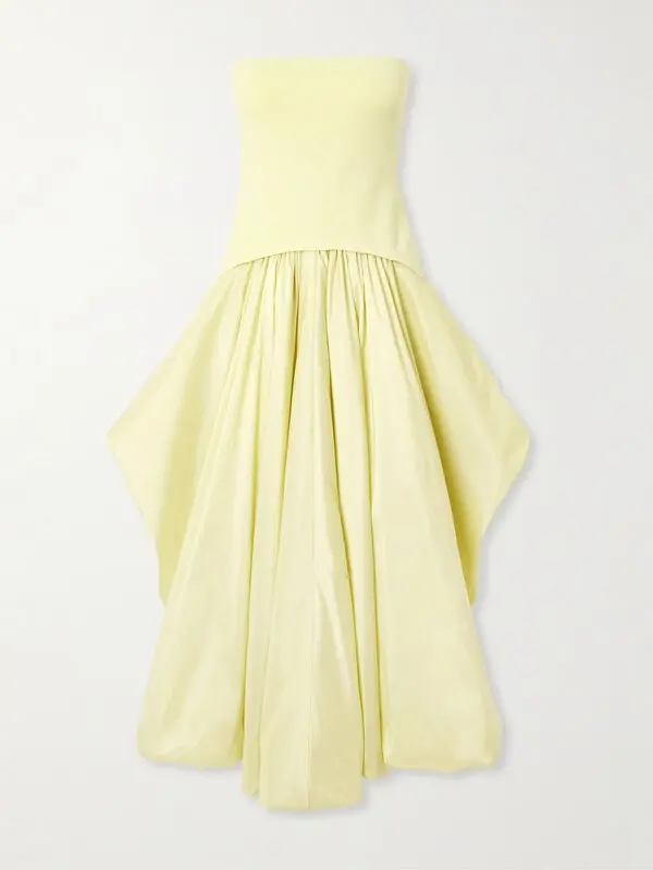 Simkhai Izzy Stretch-knit And Taffeta Midi Dress - Yellow