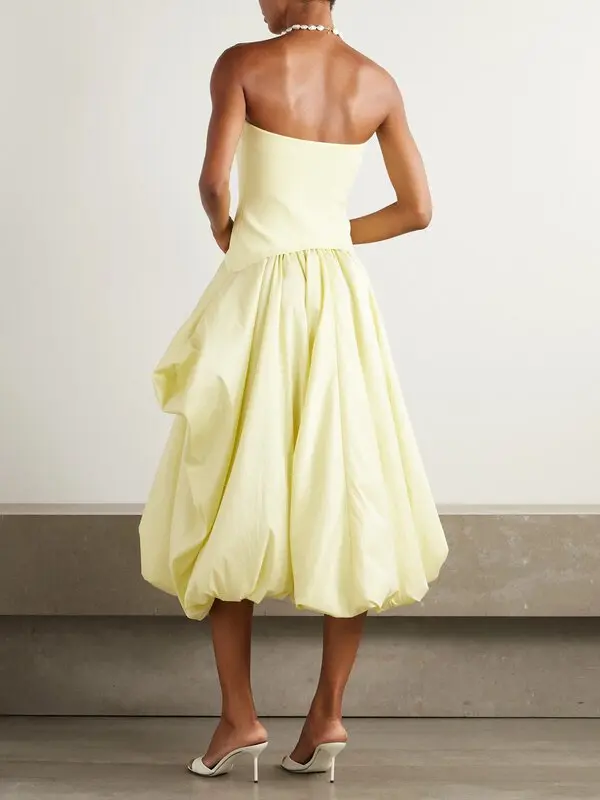 Simkhai Izzy Stretch-knit And Taffeta Midi Dress - Yellow