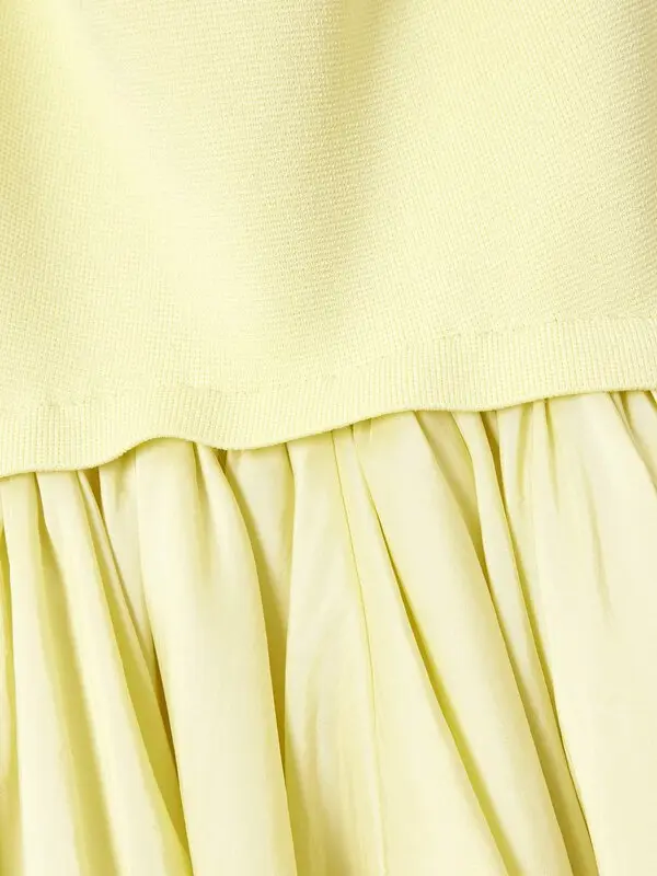 Simkhai Izzy Stretch-knit And Taffeta Midi Dress - Yellow