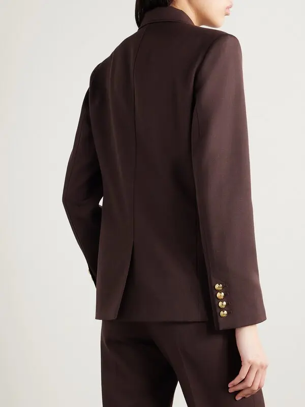 NILI LOTAN Nelson Wool-twill Jacket - Brown