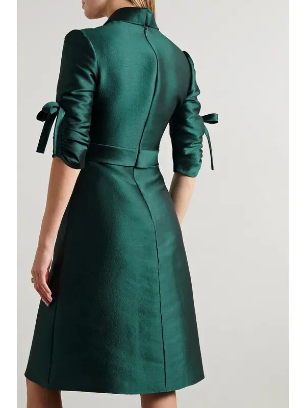 REEM ACRA Crystal-embellished Satin-piqué Mini Dress