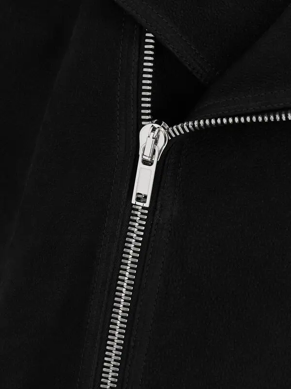 Rick Owens Belted Oversized Suede Biker Jacket
