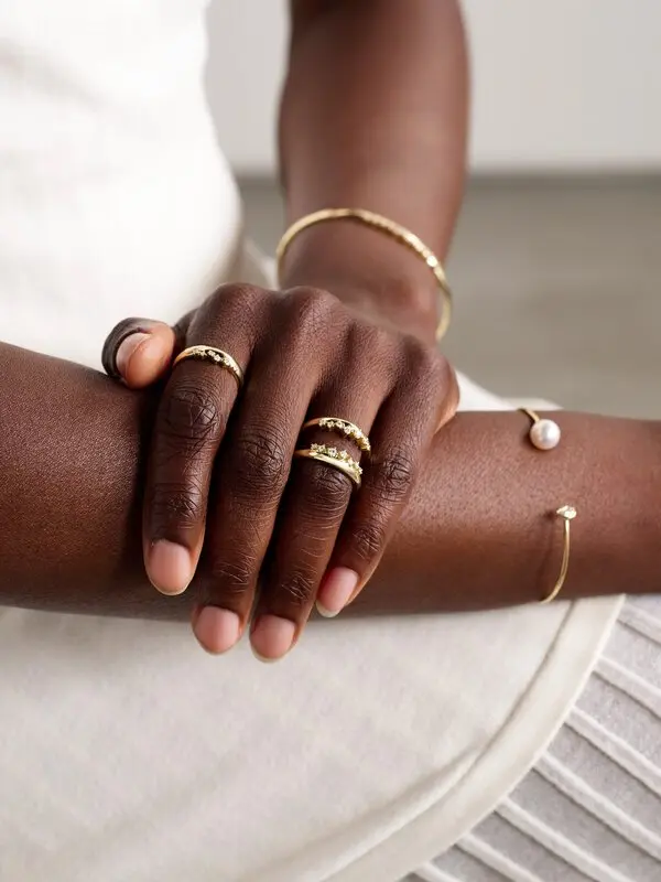 Mizuki 14-karat And Diamond Stacked Ring