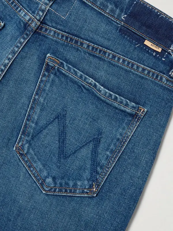 MOTHER The Undercover Bermuda Distressed Denim Shorts