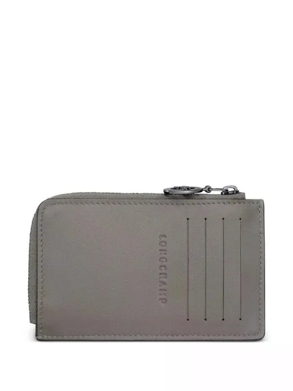 Longchamp Le Pliage Textured Leather Cardholder - Grey