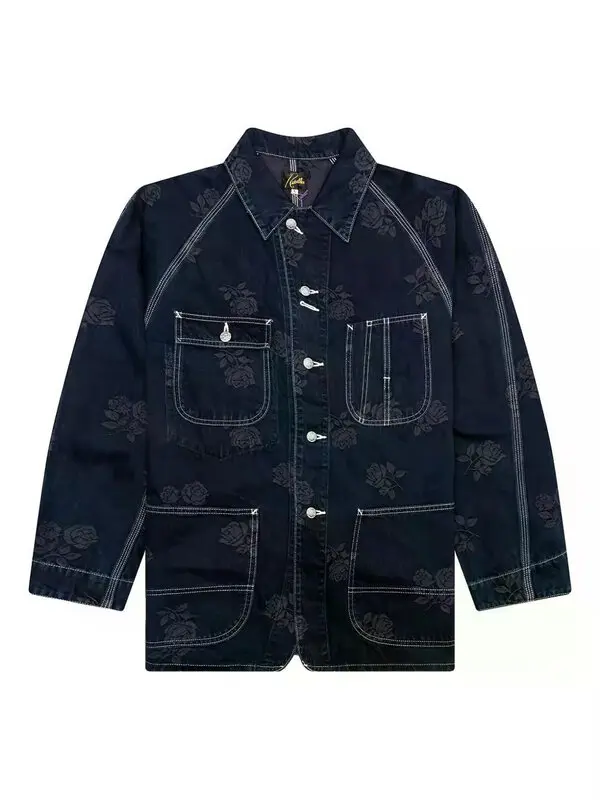Needles Rose-embroidered Denim Jacket