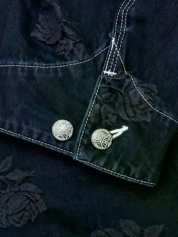 Needles Rose-embroidered Denim Jacket