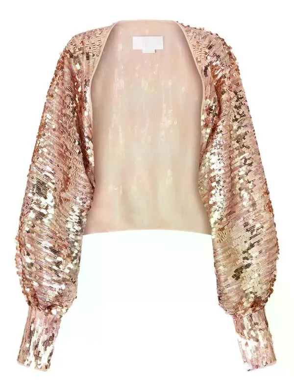 GENNY Sequin Puff-sleeve Top