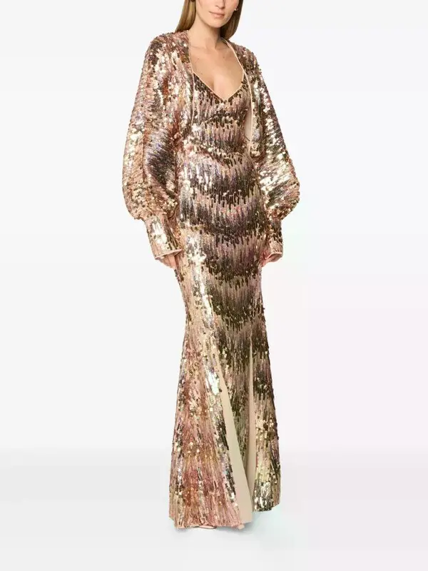 GENNY Sequin Puff-sleeve Top