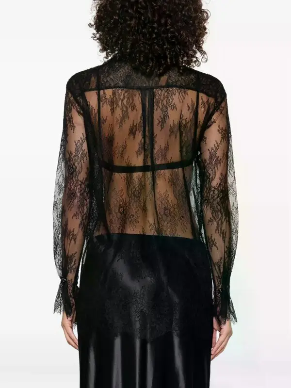 Alberta Ferretti Lace High-neck Shirt