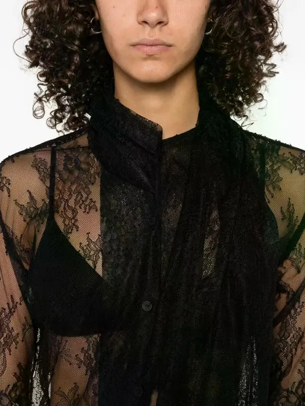Alberta Ferretti Lace High-neck Shirt