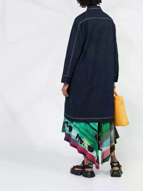 Sara Lanzi Single-breasted Denim Coat