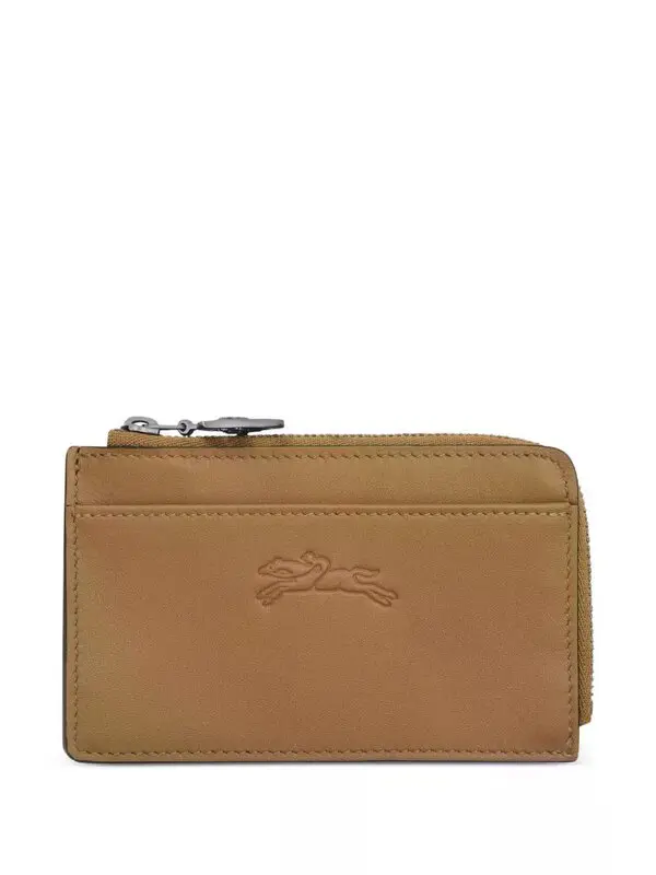 Longchamp Le Pliage Zippered Leather Cardholder - Brown