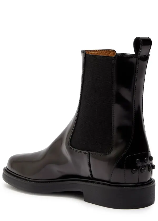 TOD'S Patent Leather Chelsea Boots - Black