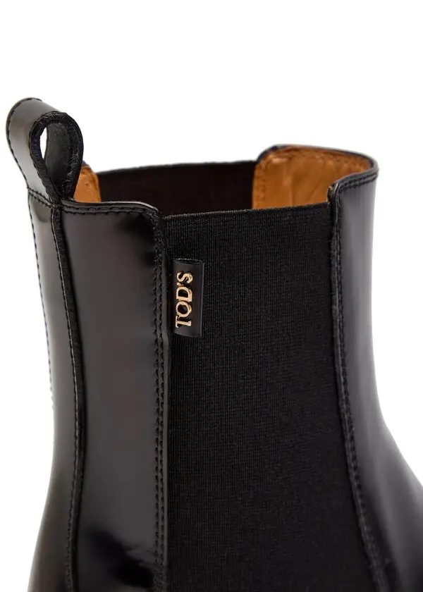 TOD'S Patent Leather Chelsea Boots - Black