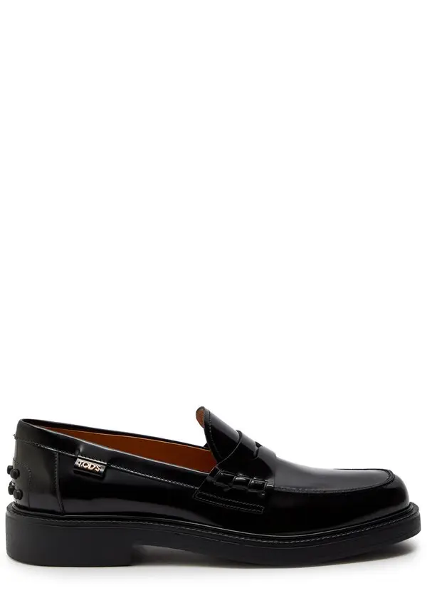TOD'S Gomma Patent Leather Loafers - Black