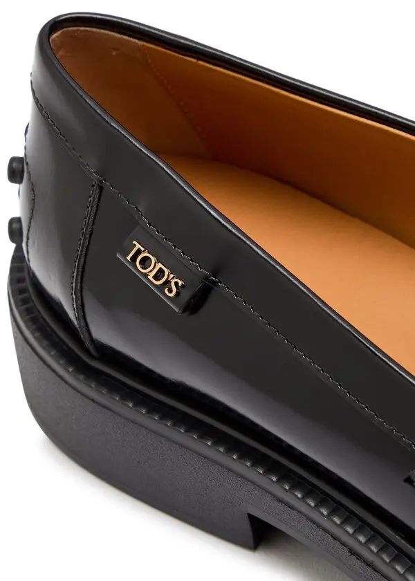 TOD'S Gomma Patent Leather Loafers - Black