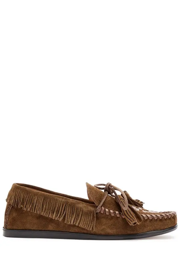Isabel Marant Étoile Fitza Fringed Suede Loafers - Camel