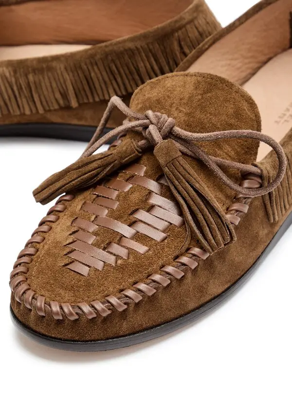 Isabel Marant Étoile Fitza Fringed Suede Loafers - Camel
