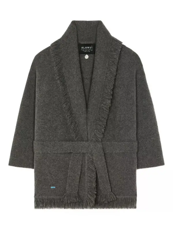 Alanui Fringed Shawl-collar Cardigan - Grey
