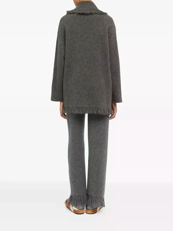 Alanui Fringed Shawl-collar Cardigan - Grey