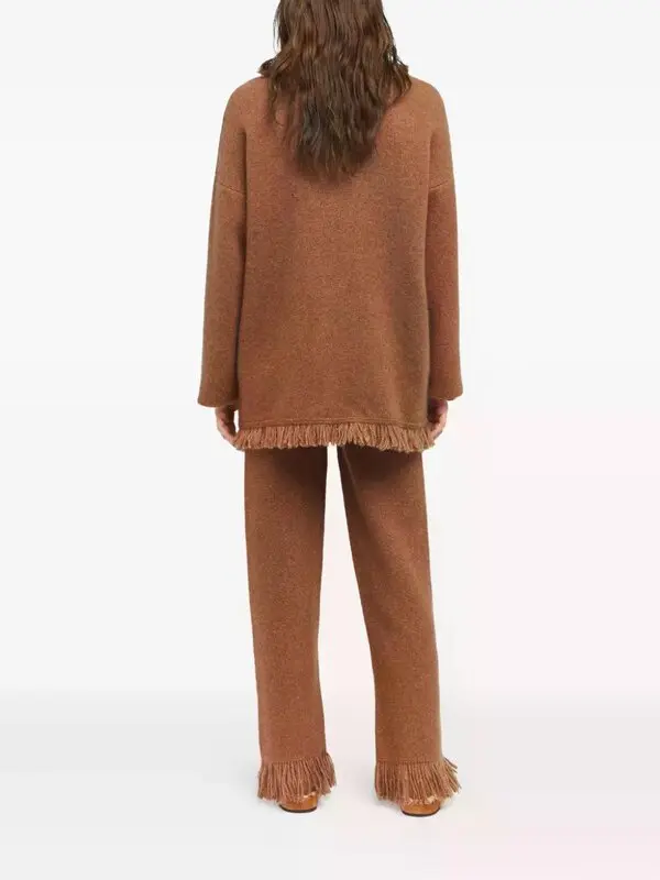 Alanui Fringed Belted Cardigan - Brown