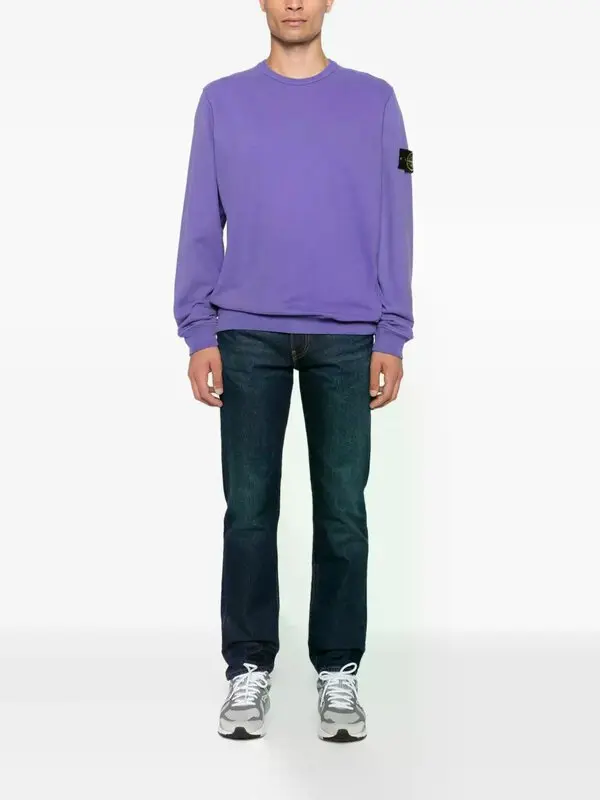 Stone Island Logo-patch Crew-neck Sweatshirt