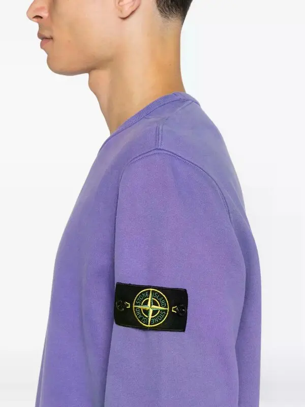Stone Island Logo-patch Crew-neck Sweatshirt