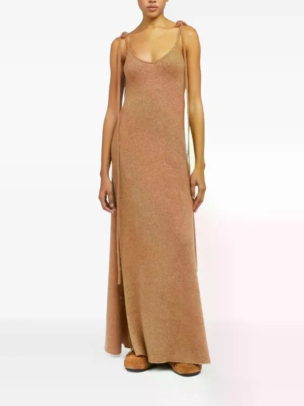 Alanui Tie-detail Maxi Dress - Brown