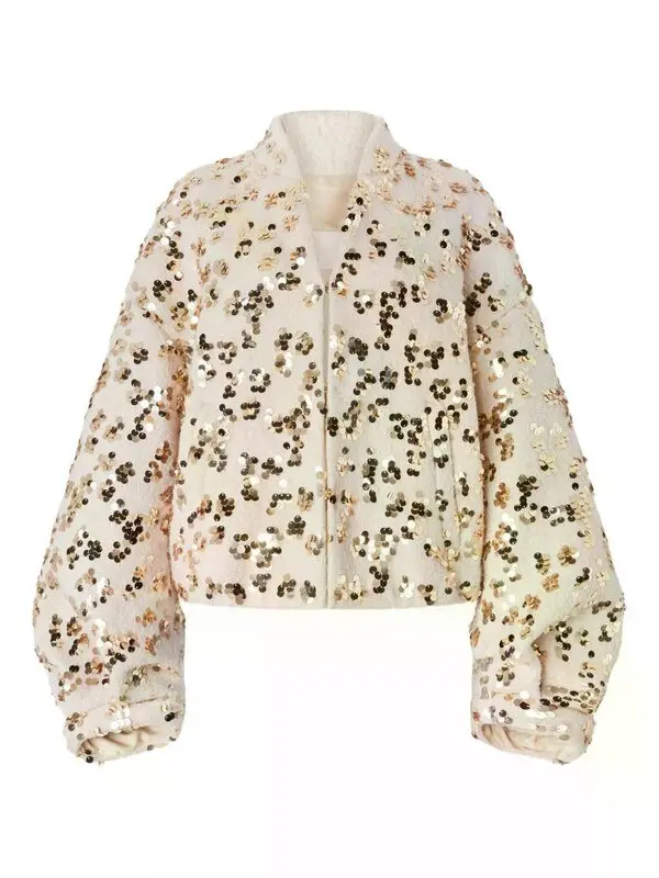 GENNY Sequin-embellished Jacket - Neutrals