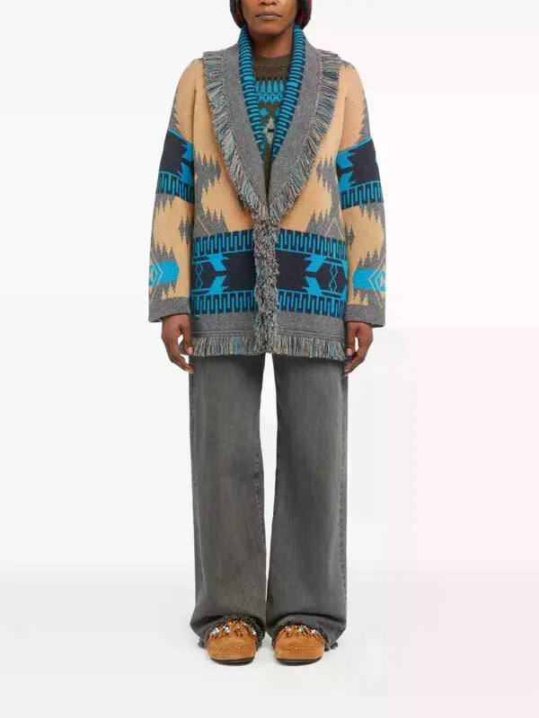 Alanui Icon Jacquard Fringed Cardigan