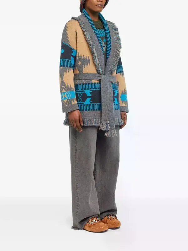 Alanui Icon Jacquard Fringed Cardigan
