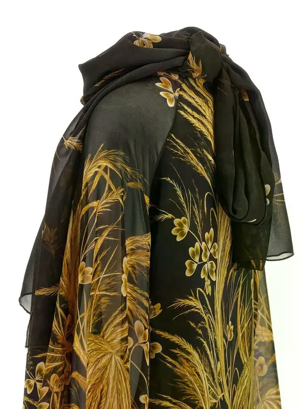 F.R.S FOR RESTLESS SLEEPERS Floral-print Tie-neck Blouse - Black