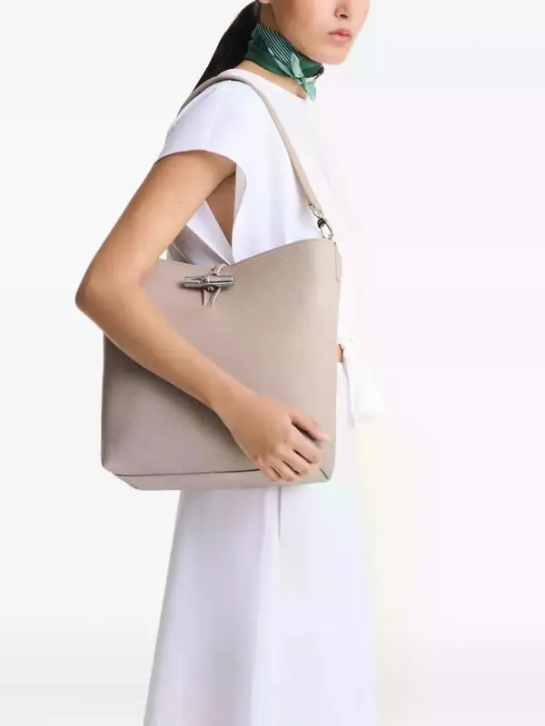 Longchamp Le Roseau Medium Shoulder Bag - Neutrals