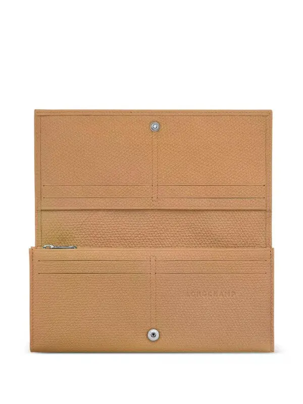 Longchamp Roseau Textured Leather Wallet - Brown
