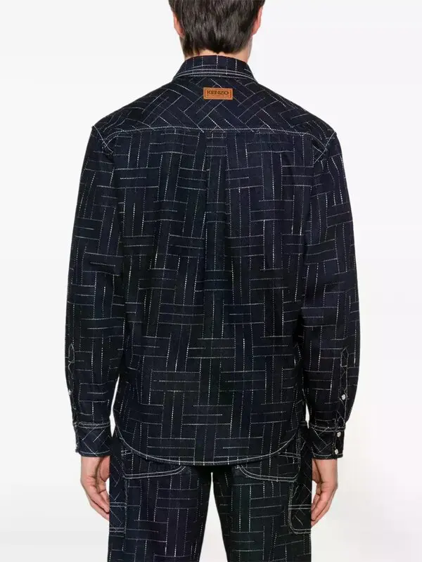 Kenzo Geometric-pattern Cotton Shirt