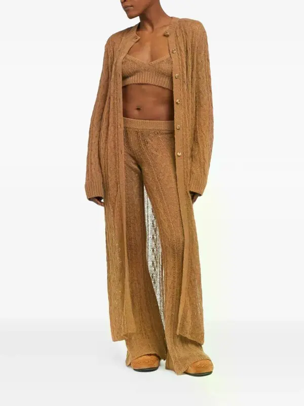Alanui Desert Drift Cable-knit Trousers