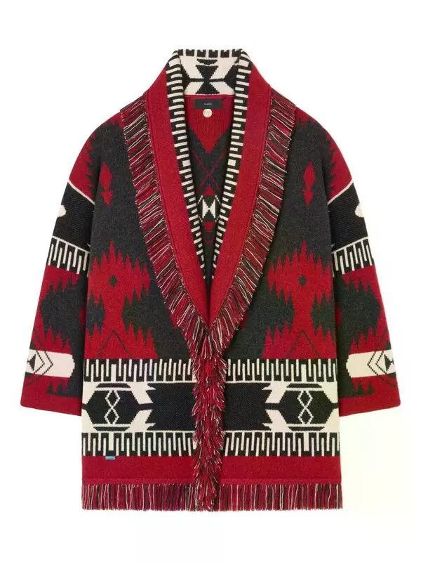 Alanui Icon-jacquard Cardigan - Red