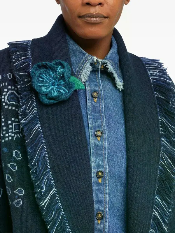 Alanui Hibiscus Brooch - Blue